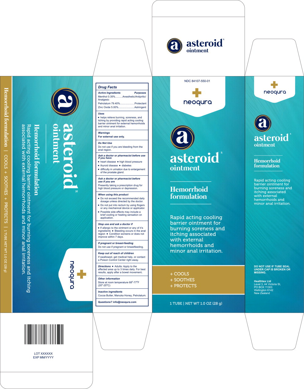 ASTEROID- menthol, petrolatum, zinc oxide ointment