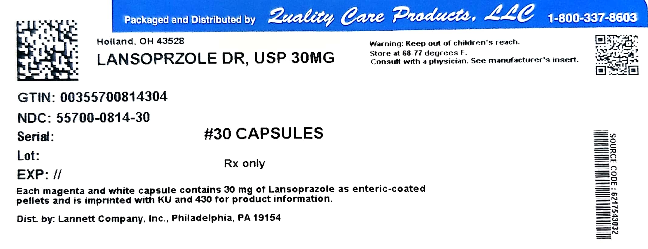 LANSOPRAZOLE capsule, delayed release pellets