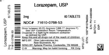 Lorazepam by Aphena Pharma Solutions - Tennessee, LLC LORAZEPAM tablet