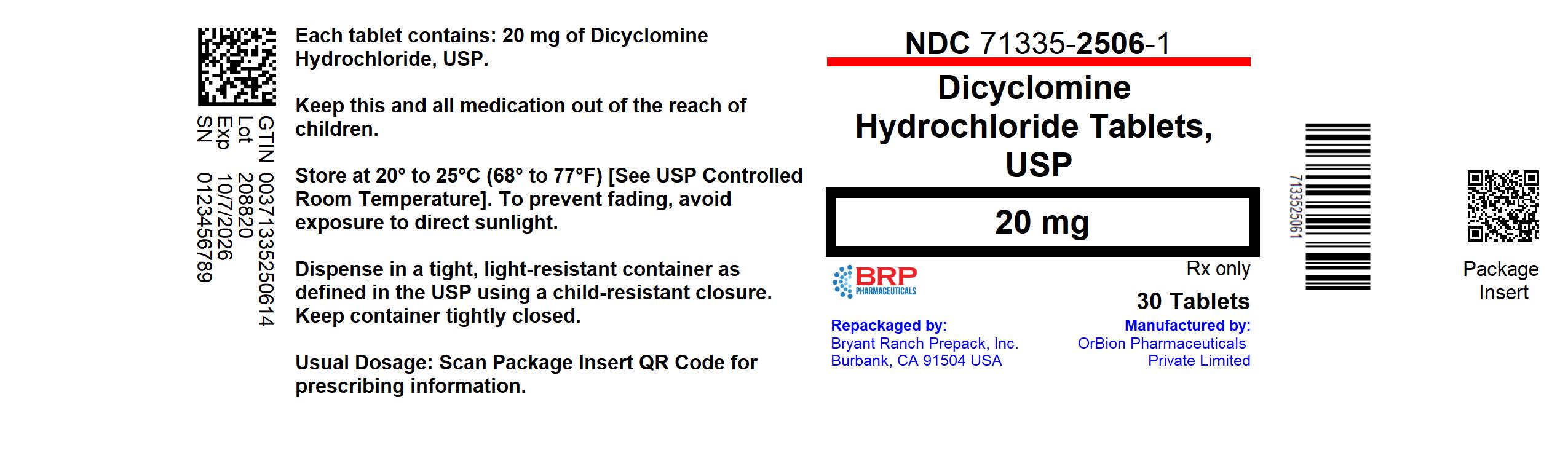DICYCLOMINE HYDROCHLORIDE tablet