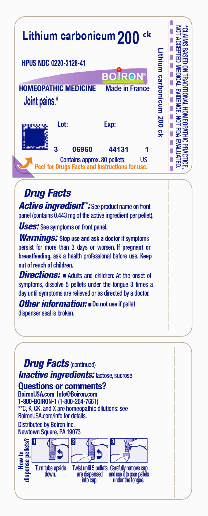 LITHIUM CARBONICUM- lithium carbonate pellet