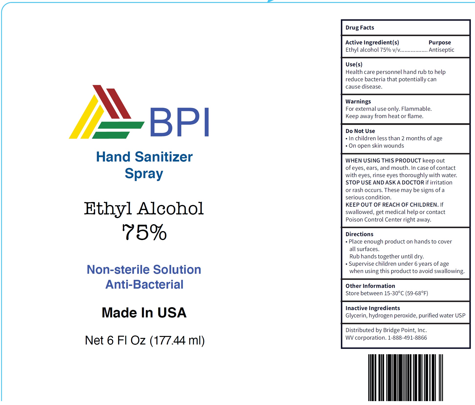 BPI HAND SANITIZER- alcohol spray