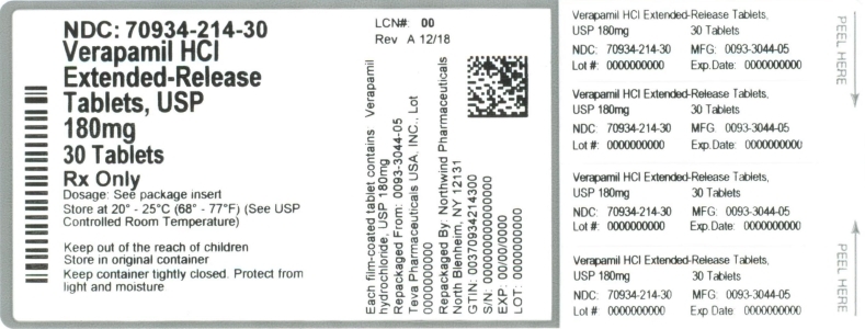 VERAPAMIL HYDROCHLORIDE tablet, film coated, extended release
