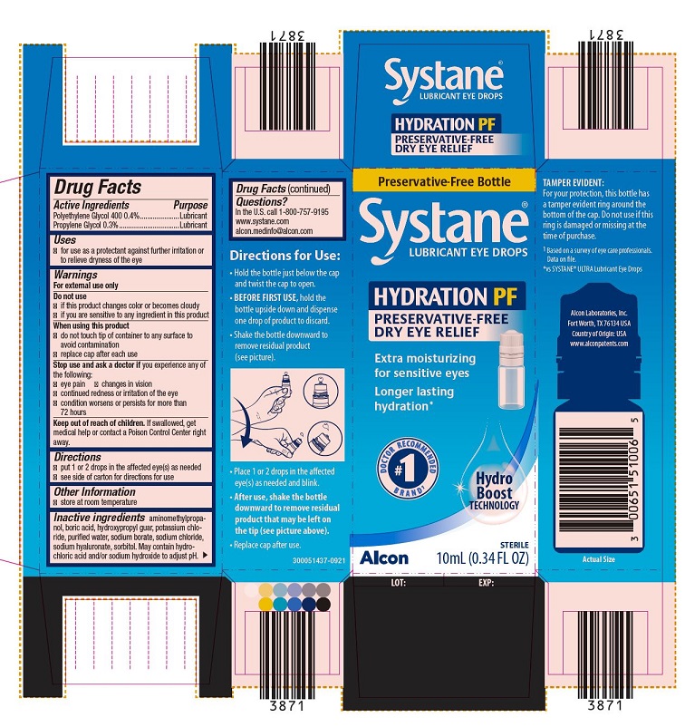 SYSTANE HYDRATION PF PRESERVATIVE FREE- polyethylene glycol 400 and ...