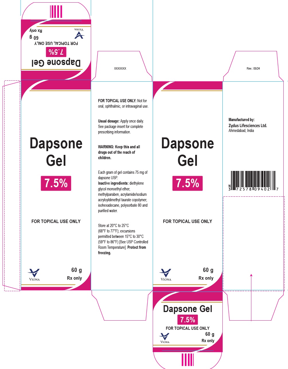 Dapsone by Zydus Lifesciences Limited DAPSONE gel