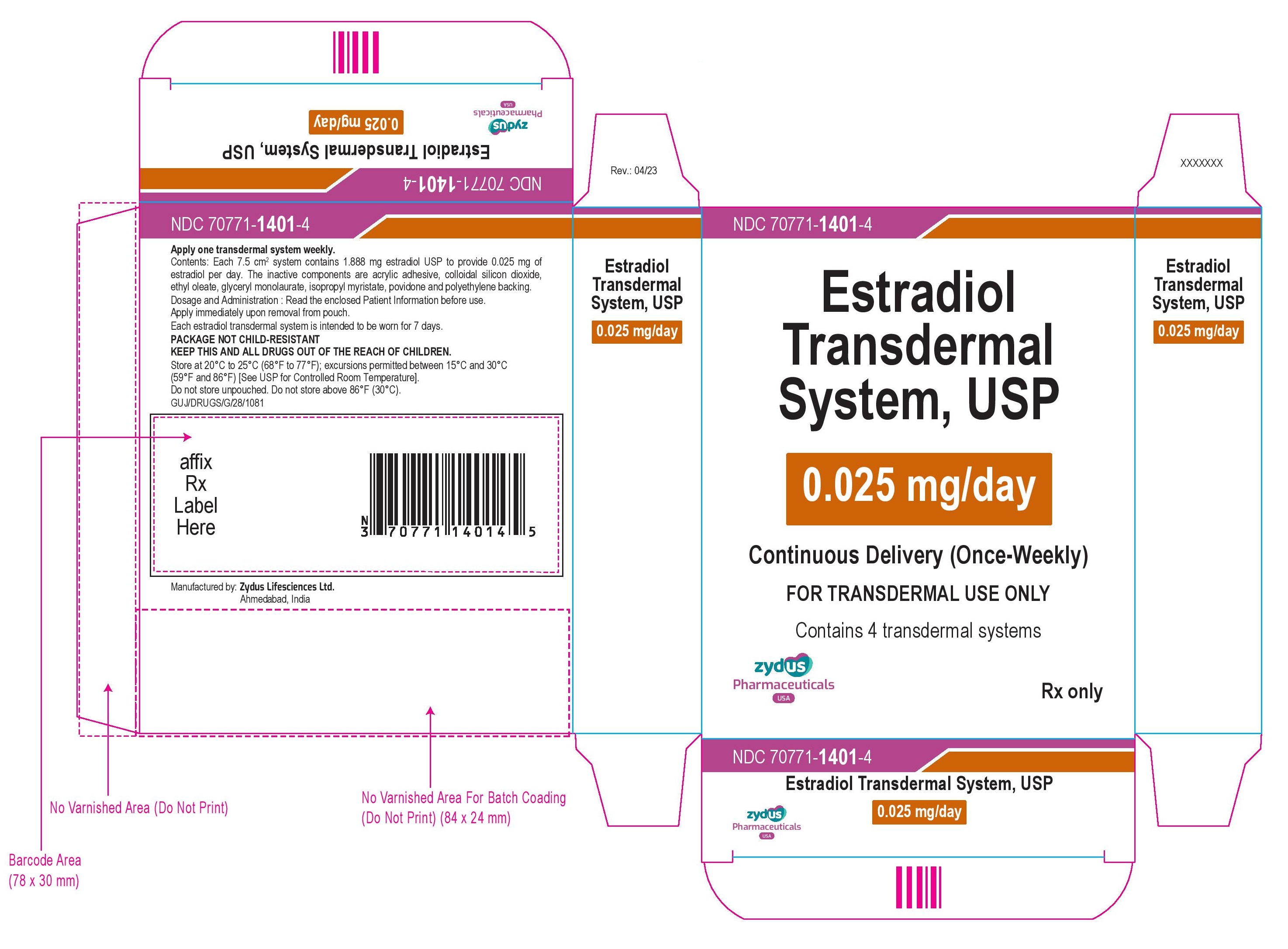 estradiol by Zydus Lifesciences Limited ESTRADIOL patch
