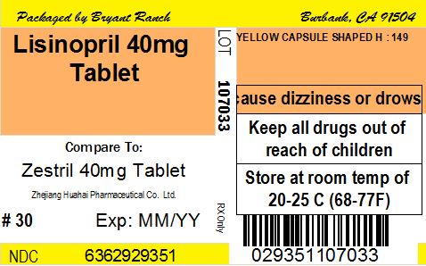 Lisinopril by Bryant Ranch Prepack LISINOPRIL tablet