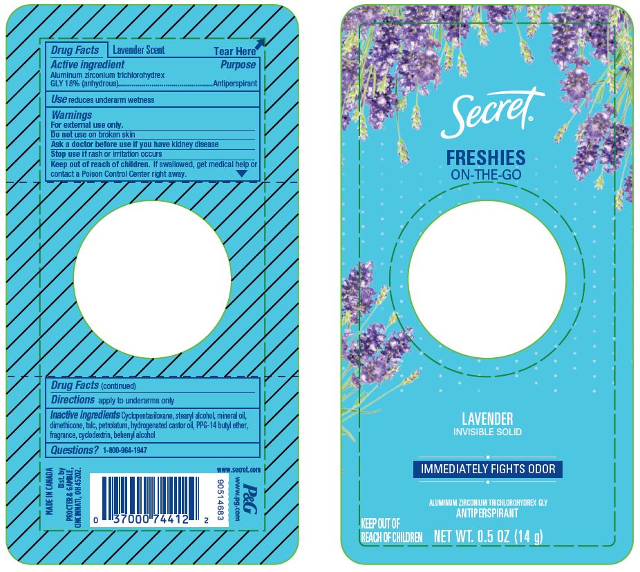 SECRET FRESHIES ON-THE-GO INVISIBLE LAVENDER- aluminum zirconium ...