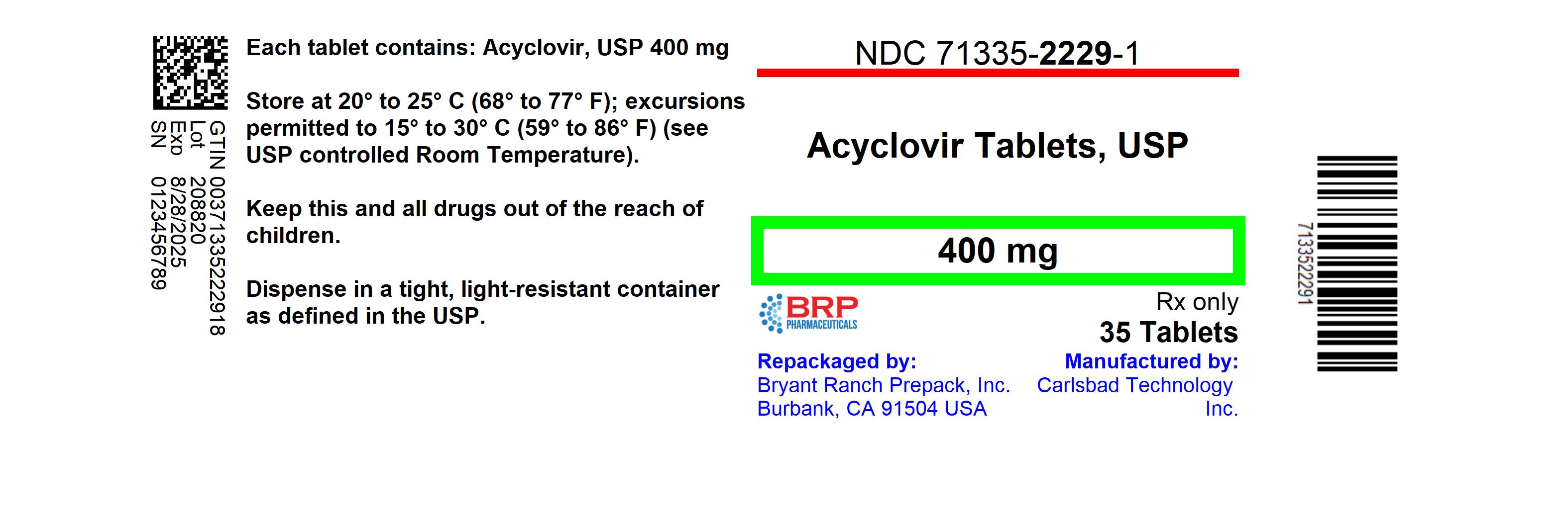 Acyclovir by Bryant Ranch Prepack ACYCLOVIR tablet