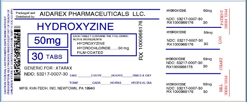 HYDROXYZINE HYDROCHLORIDE tablet, film coated