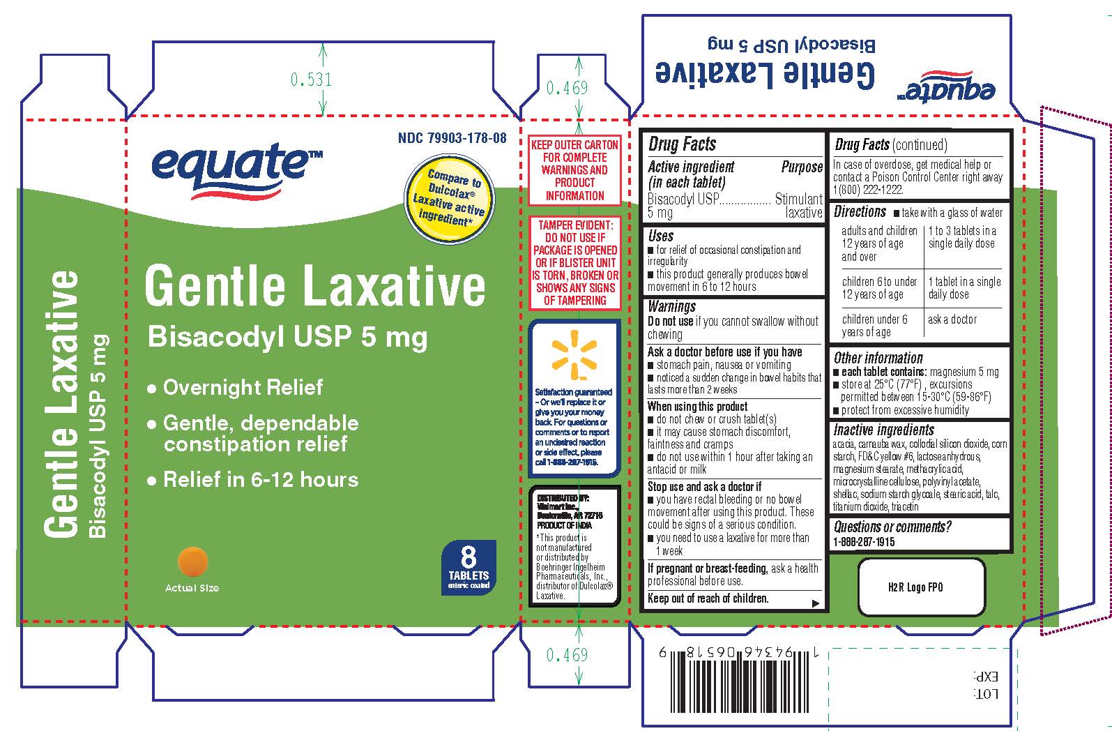 GENTLE LAXATIVE- bisacodyl tablet, delayed release