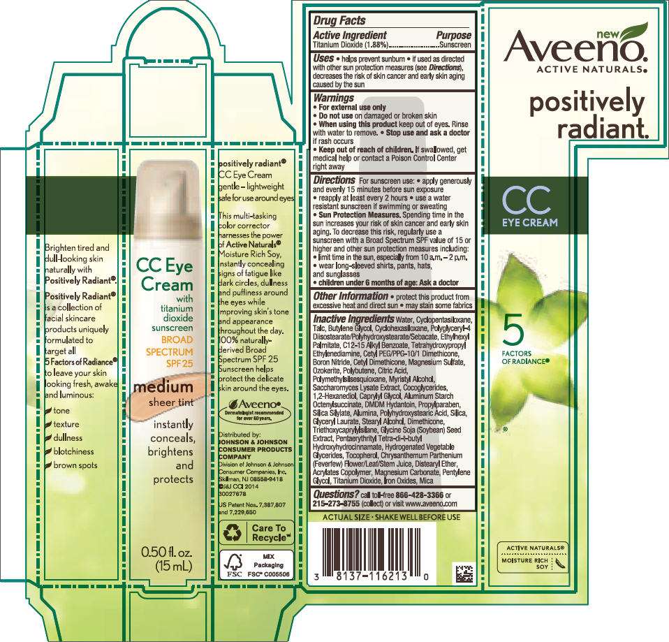 AVEENO POSITIVELY RADIANT CC EYE BROAD SPECTRUM SPF25 - MEDIUM ...