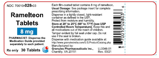 Ramelteon by Granules Pharmaceuticals Inc. RAMELTEON tablet