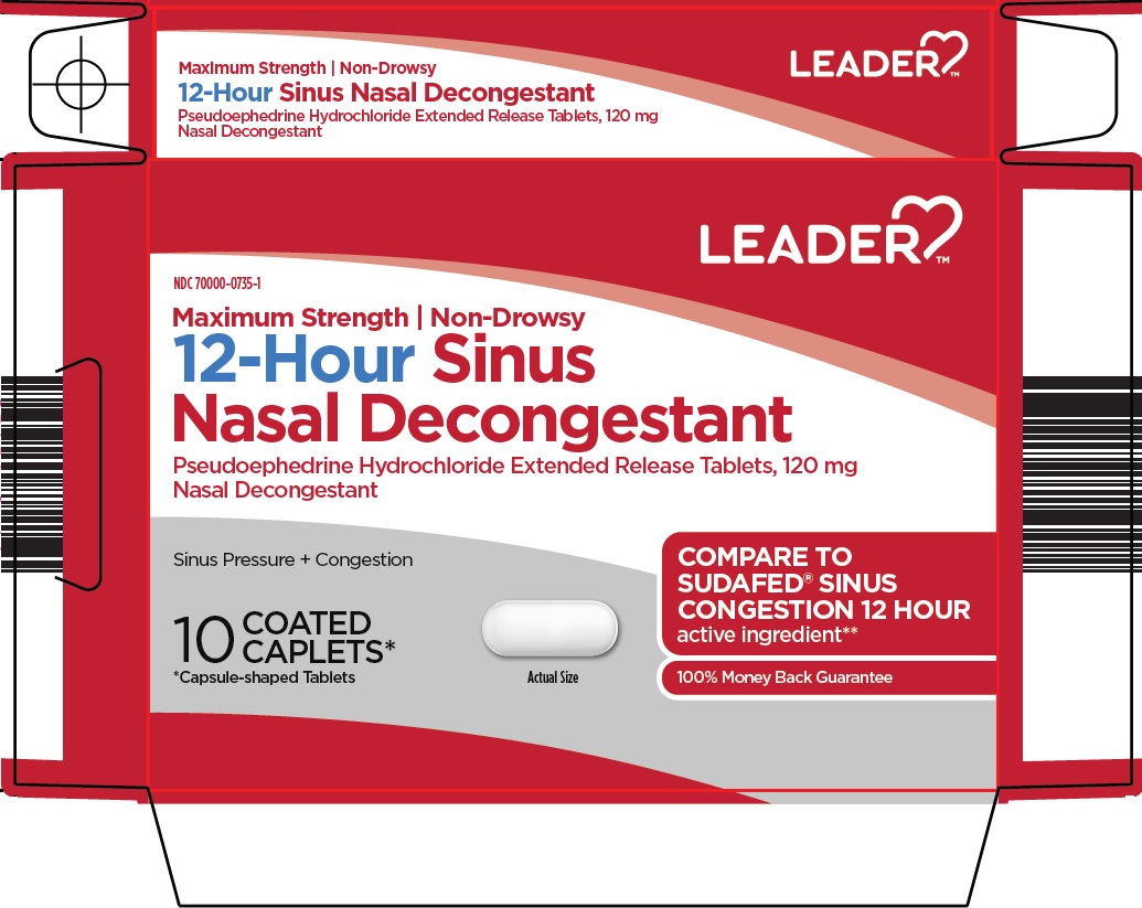 LEADER 12 HOUR SINUS NASAL DECONGESTANT- pseudoephedrine hcl tablet ...