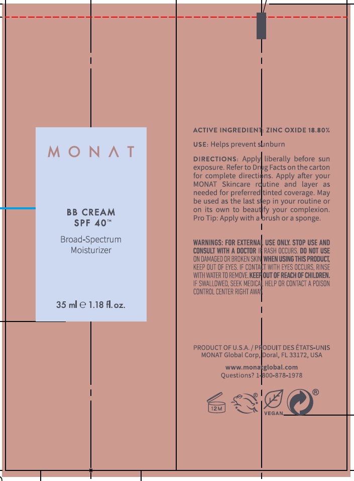 MONAT BB CREAM SPF 40 BROAD SPECTRUM MOISTURIZER CEDAR- zinc oxide cream