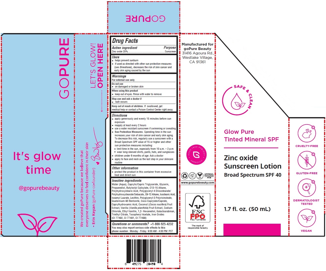 GOPURE SUNSCREEN- zinc oxide lotion