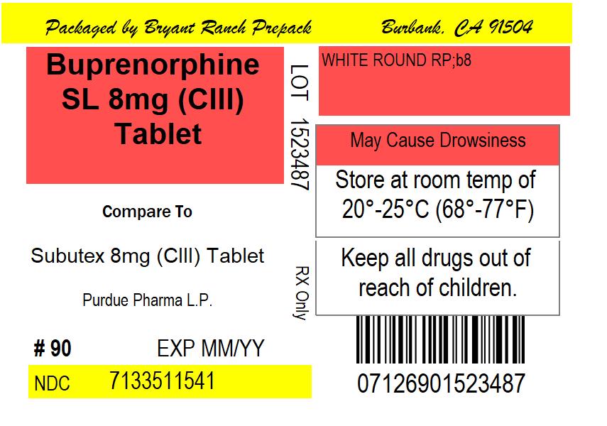 BUPRENORPHINE by Bryant Ranch Prepack BUPRENORPHINE tablet
