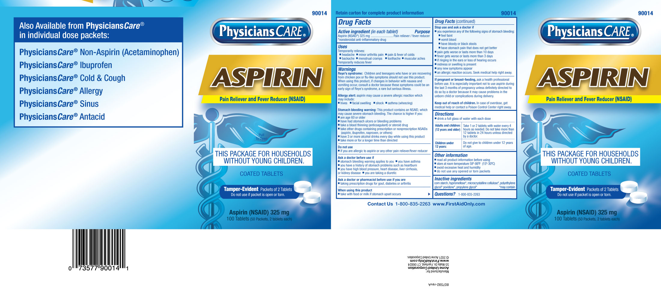 PHYSICIANS CARE ASPIRIN- aspirin tablet, coated PHYSICIANS CARE ASPIRIN ...
