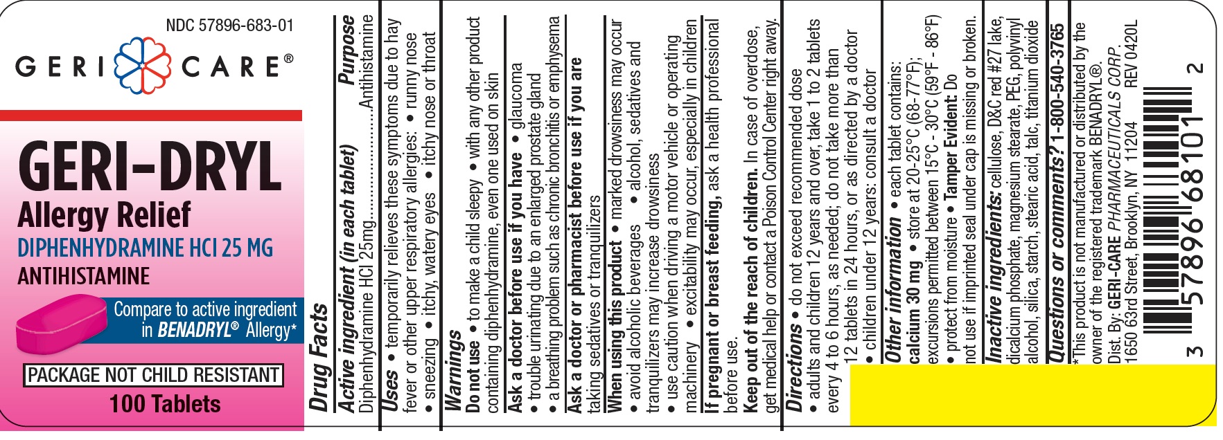 GERI-DRYL ALLERGY RELIEF- diphenhydramine hcl tablet, coated
