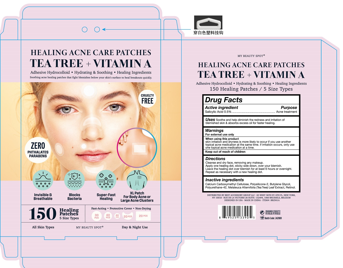HEALING ACNE CARE PATCHES - TEA TREE AND VITAMIN A- salicylic acid patch