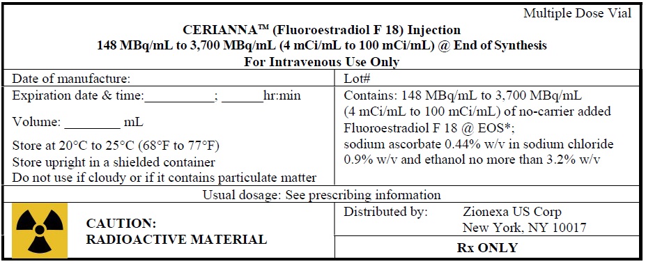 CERIANNA- fluoroestradiol f 18 injection