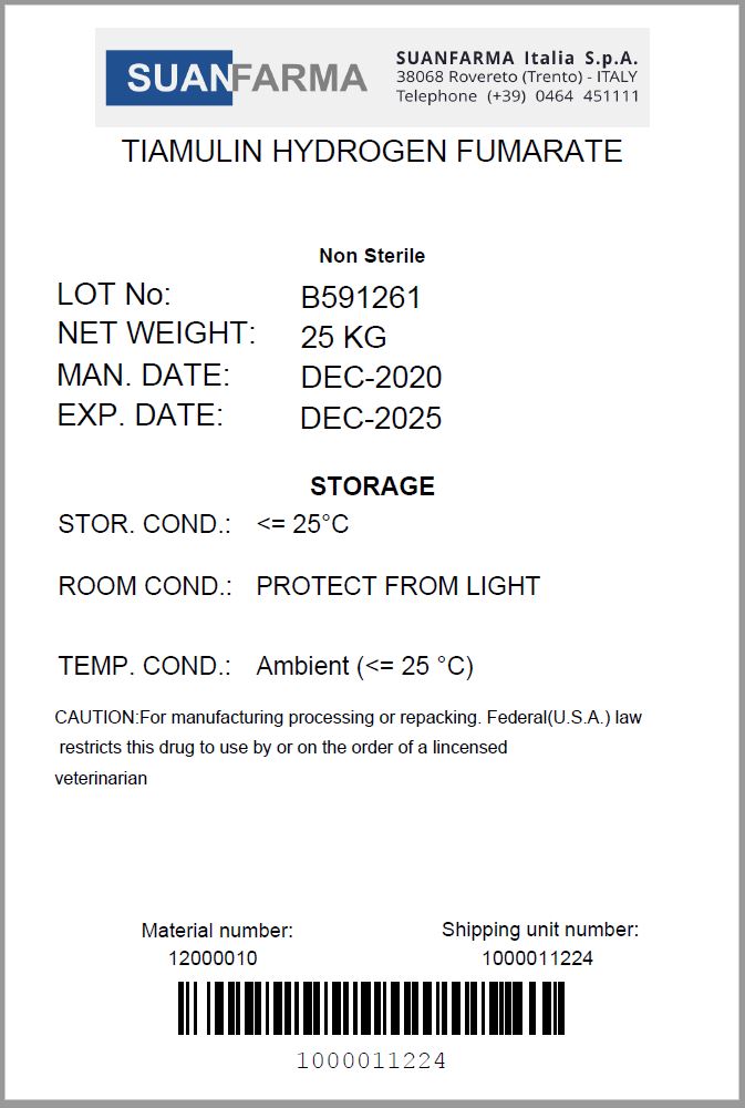 SUAN FARMA ITALIA - TIAMULIN HYDROGEN FUMARATE