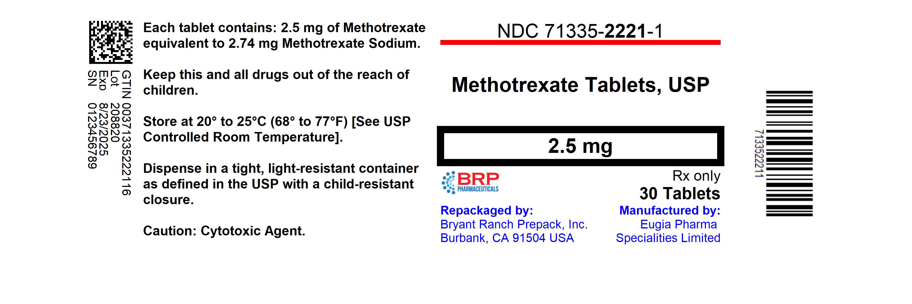 Methotrexate by Bryant Ranch Prepack METHOTREXATE tablet