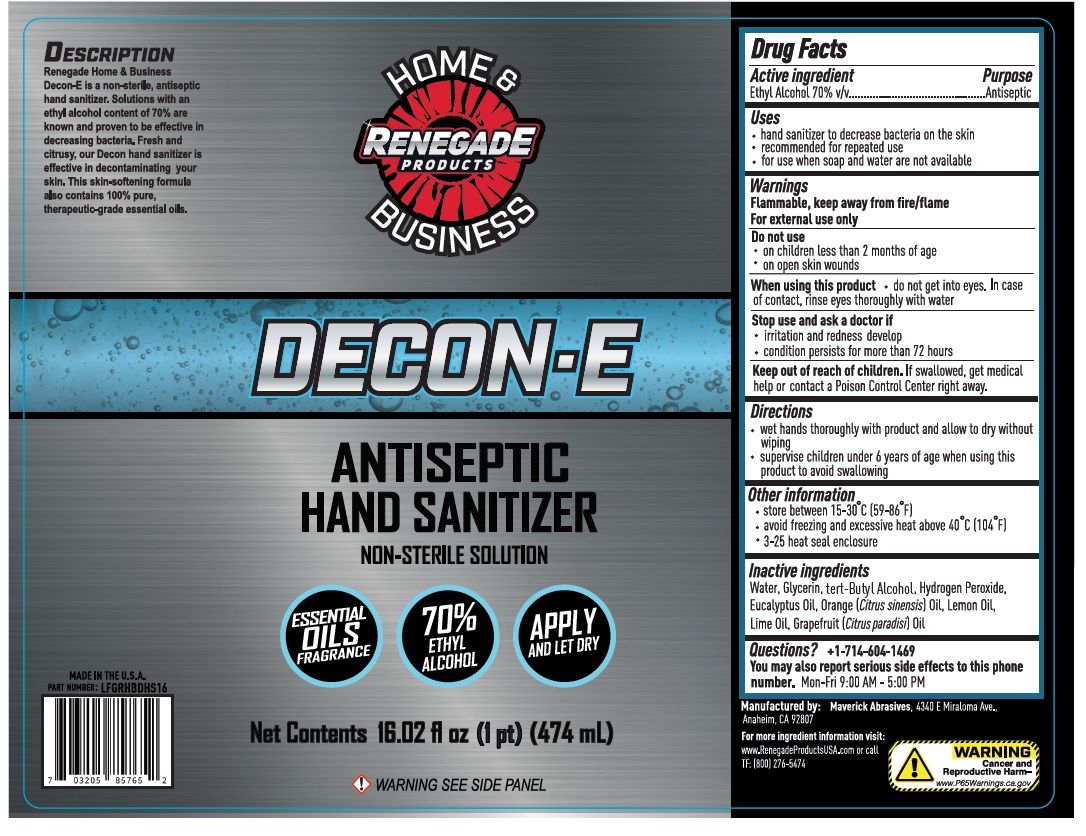 DECON-E ANTISEPTIC HAND SANITIZER- ethyl alcohol solution