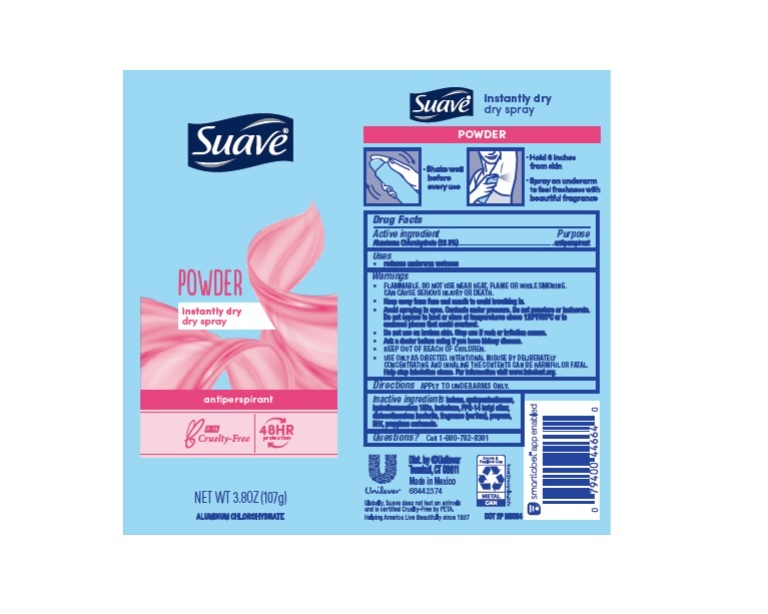 SUAVE- powder 48hr protection dry spray antiperspirant aerosol, spray