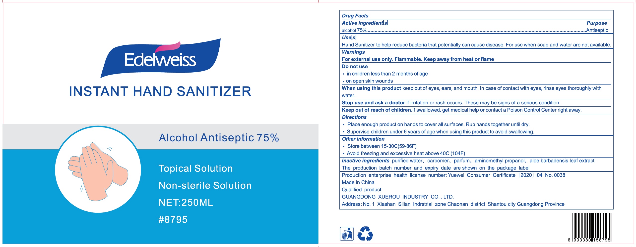 EDELWEISS INSTANT HAND SANITIZER- alcohol gel