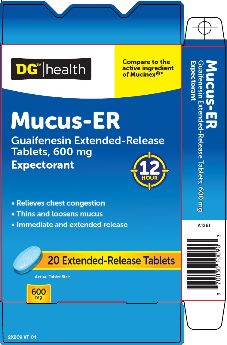DG HEALTH MUCUS ER- guaifenesin tablet, multilayer, extended release
