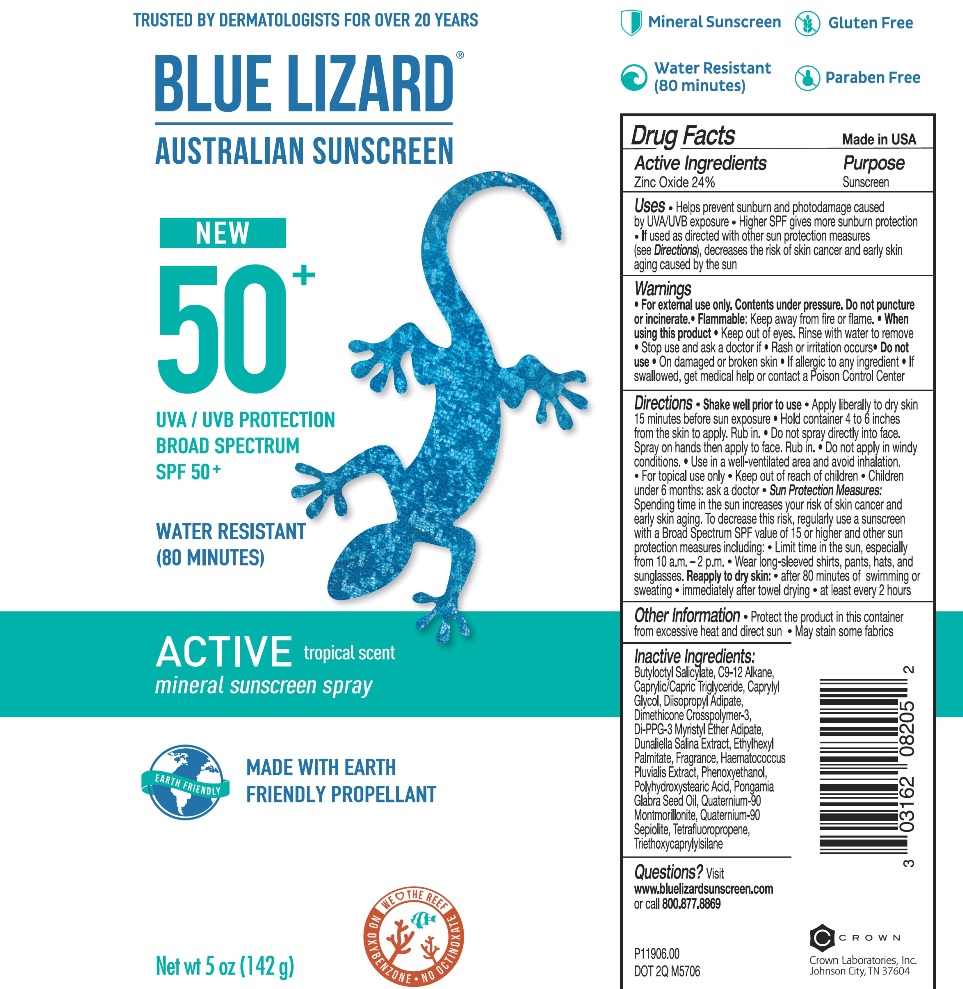 BLUE LIZARD ACTIVE SPF 50- zinc oxide spray