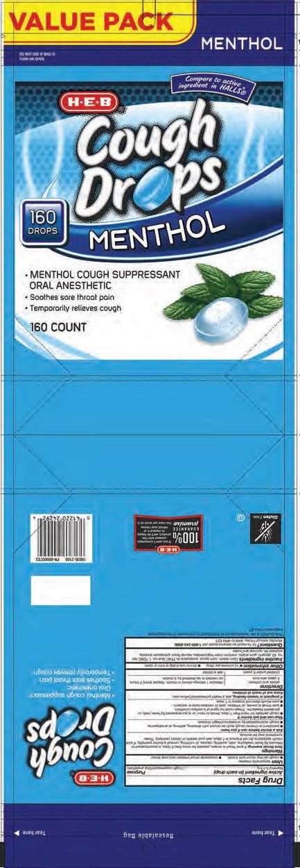 HEB MENTHOL COUGH DROPS- menthol lozenge