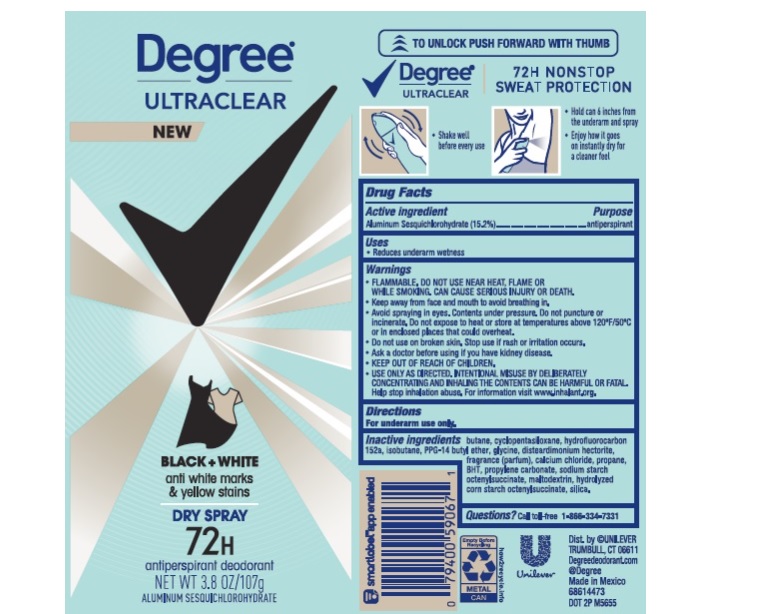 DEGREE- ultraclear black and white dry spray 72h antiperspirant ...