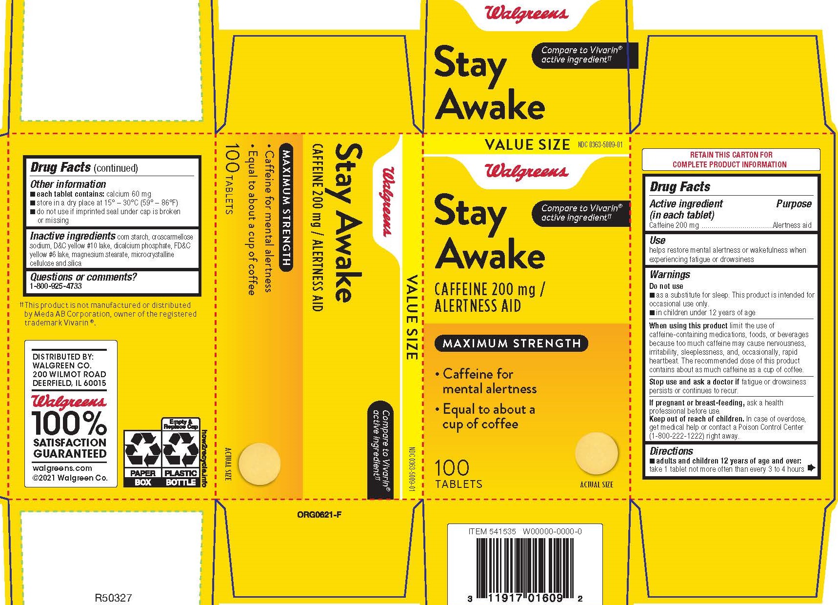 Caffeine by Walgreen Company CAFFEINE tablet