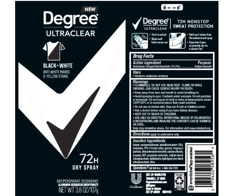 DEGREE- advanced ultraclear black and white dry spray 72h ...