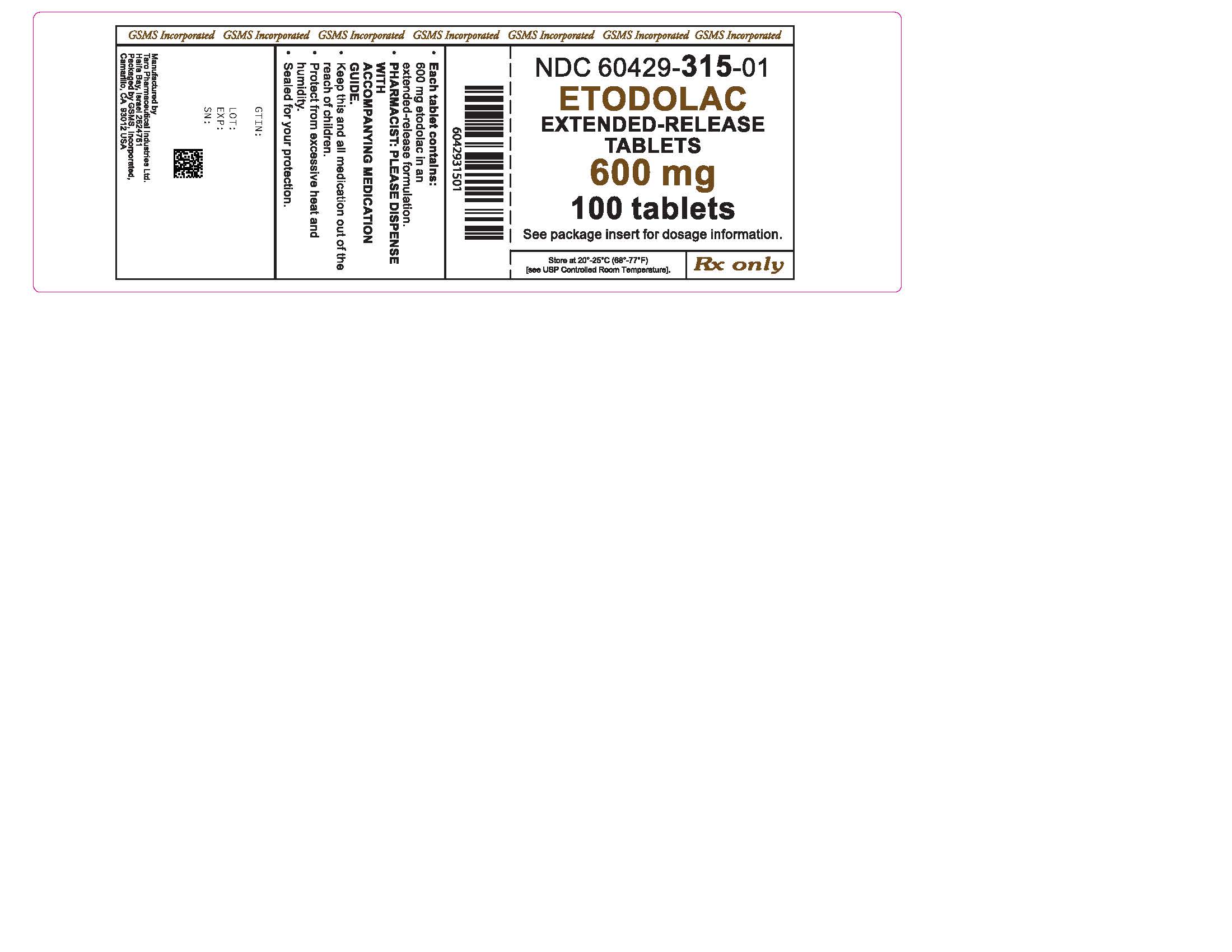 ETODOLAC tablet, extended release
