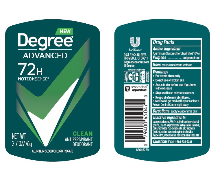 DEGREE- advanced clean 72h antiperspirant deodorant stick