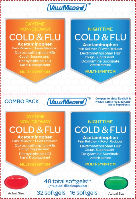 DAYTIME NON DROWS COLD AND FLU AND NIGHTTIME COLD AND- acetaminophen ...