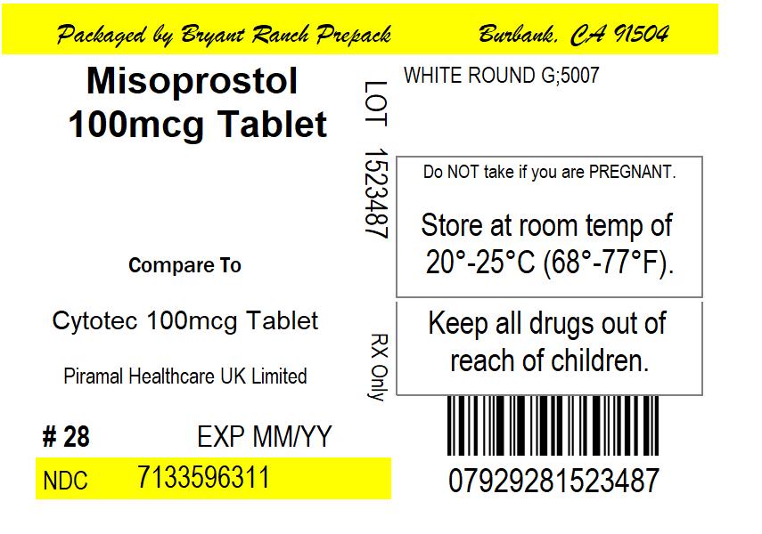 misoprostol by Bryant Ranch Prepack MISOPROSTOL tablet
