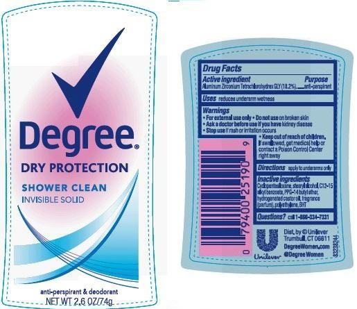 DEGREE- shower clean antiperspirant deodorant stick