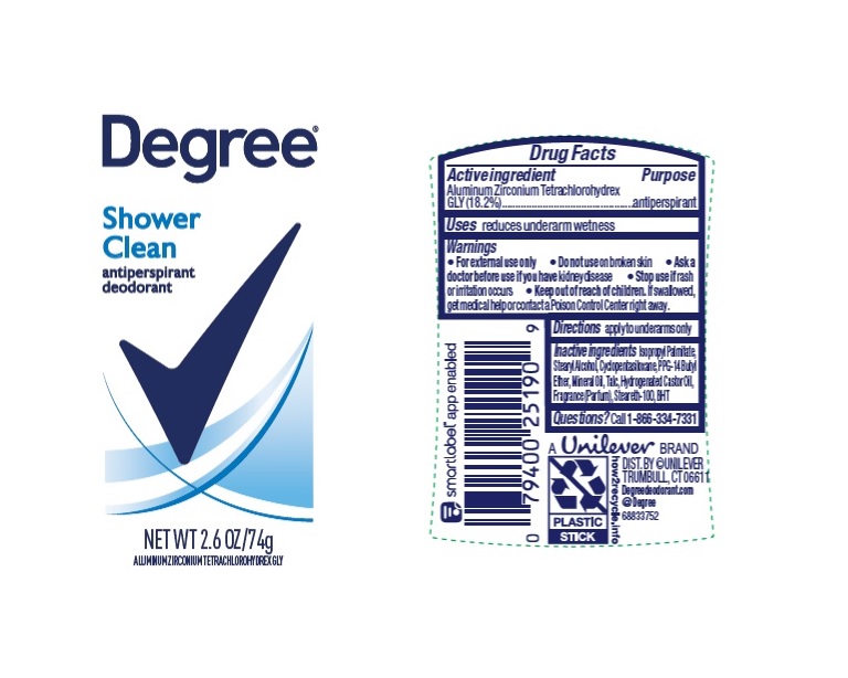 DEGREE- shower clean antiperspirant deodorant stick