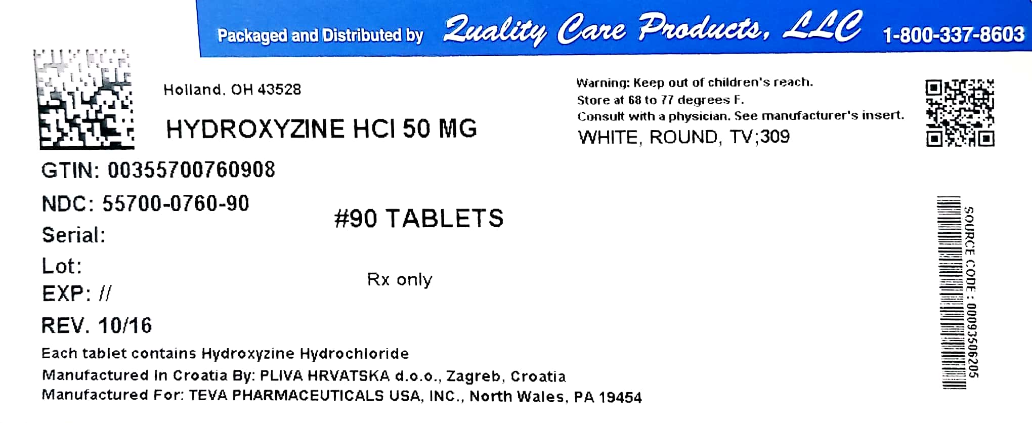 HYDROXYZINE HYDROCHLORIDE tablet, film coated