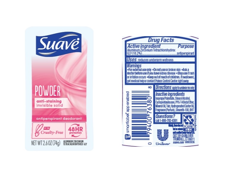 SUAVE- powder 48hr protection antiperspirant deodorant stick
