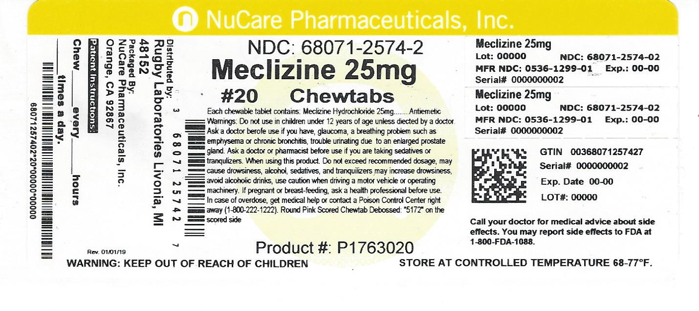MECLIZINE HYDROCHLORIDE tablet, chewable