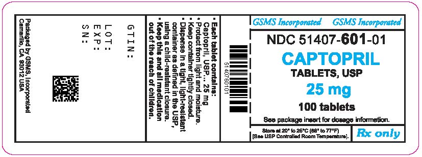 Captopril by Golden State Medical Supply, Inc. CAPTOPRIL tablet