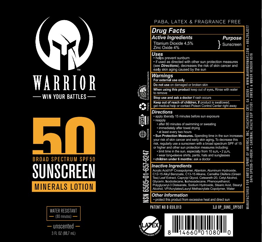 United Spirit of America Warrior Broad Spectrum SPF 50 Sunscreen ...