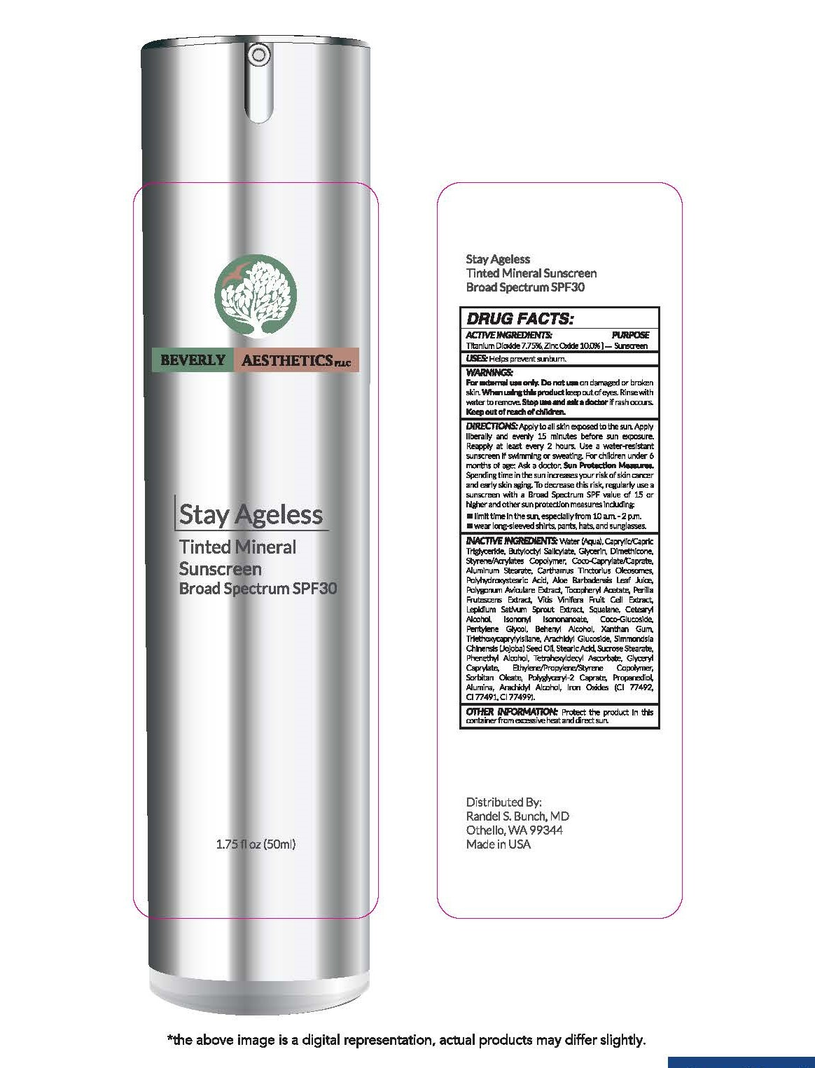 STAY AGELESS TINTED MINERAL SUNSCREEN BROAD SPECTRUM SPF 30- titanium ...