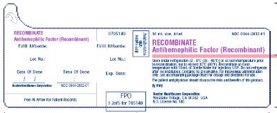 RECOMBINATE- antihemophilic factor recombinant kit