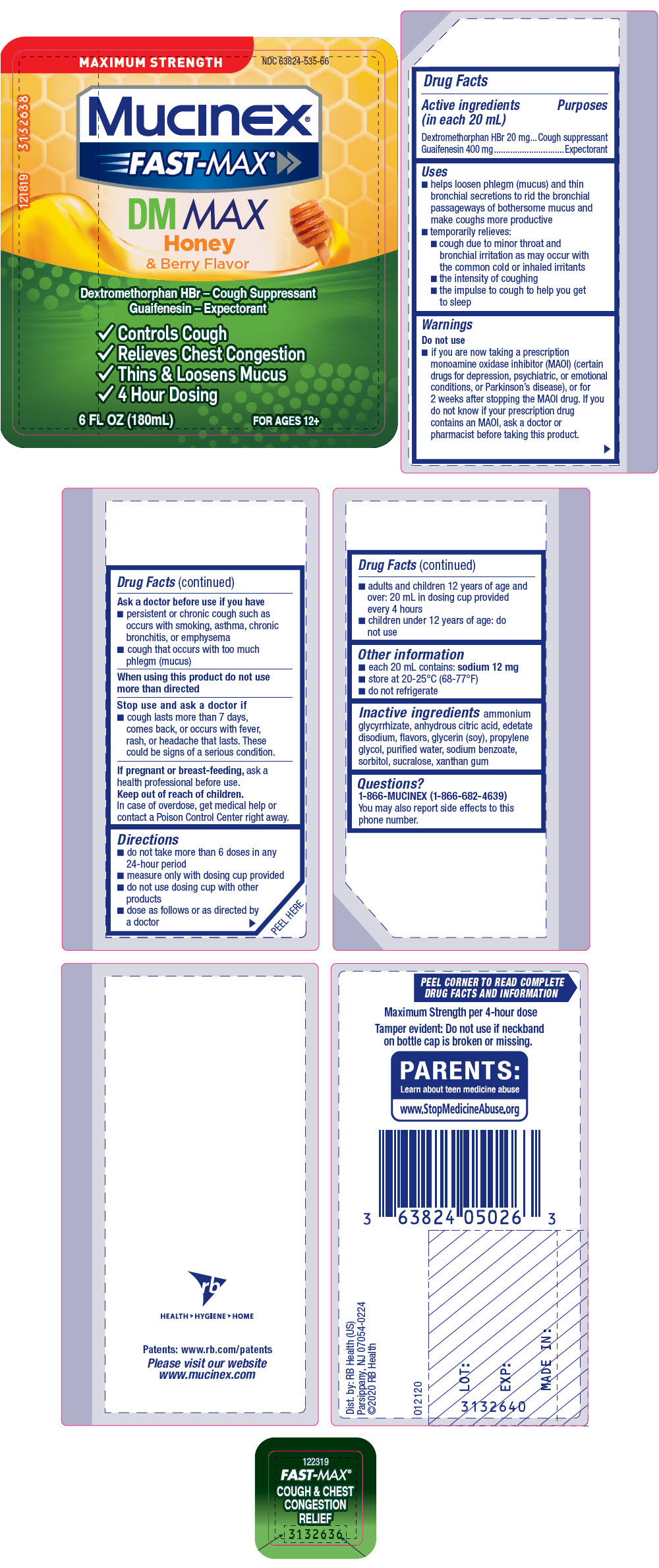 MUCINEX FAST-MAX DM MAX HONEY AND BERRY FLAVOR- dextromethorphan ...